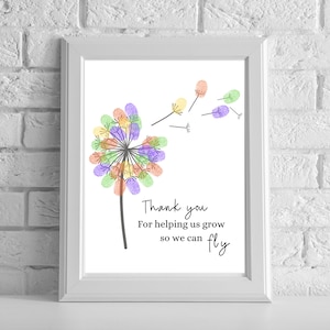 Teacher Appreciation Gift, Fingerprint Art, Handprint Craft Project ...