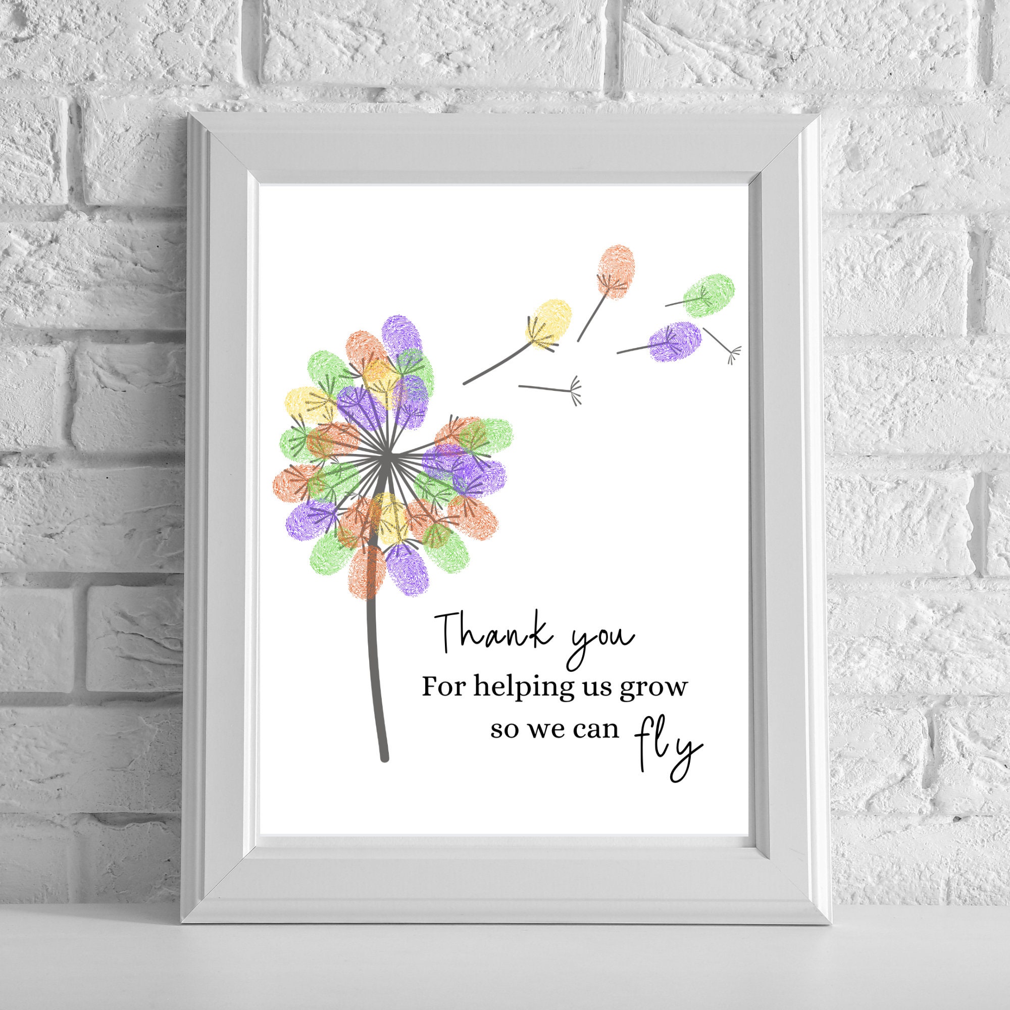 Teacher Appreciation Gift, Fingerprint Art, Handprint Craft Project ...