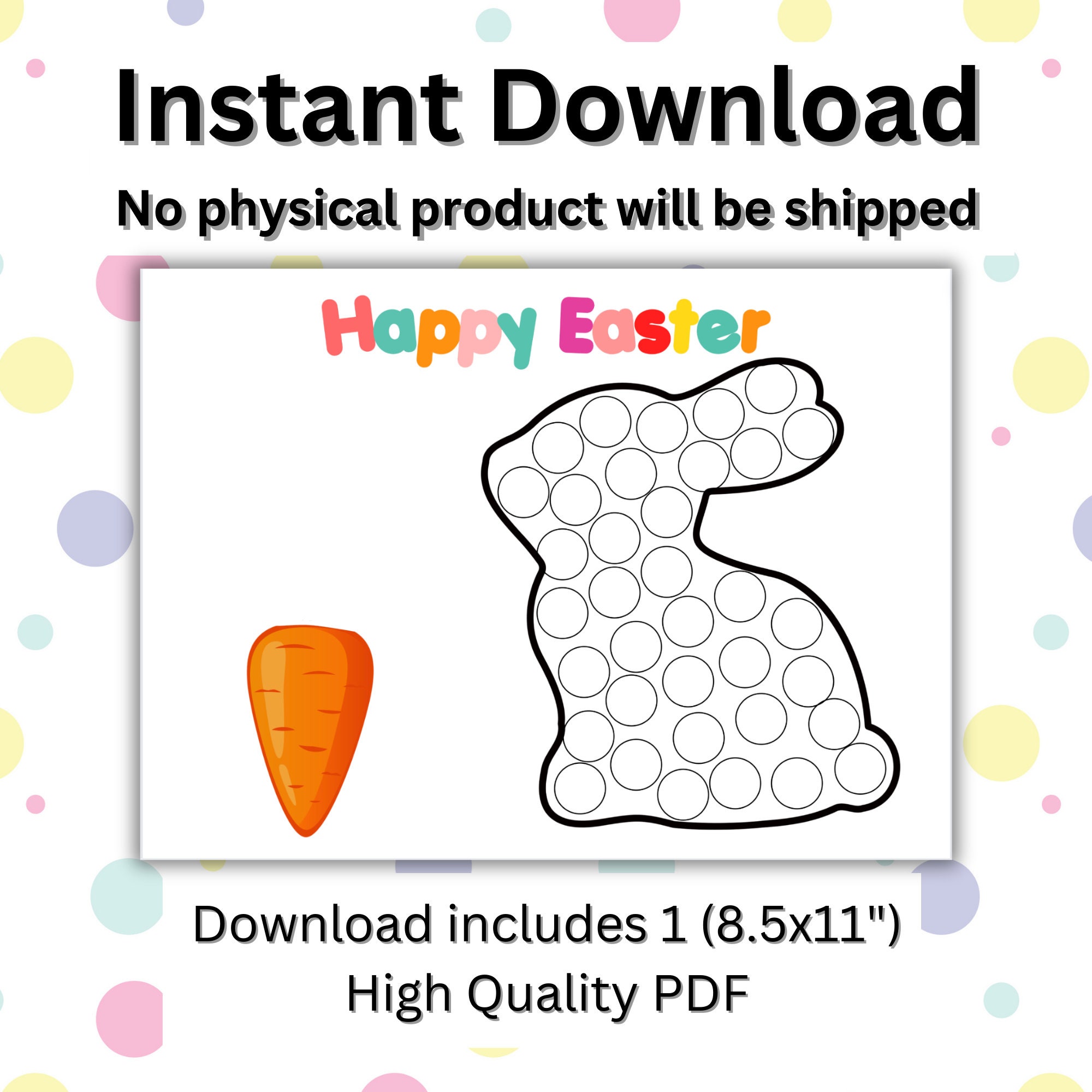 Easter Dot Marker Handprint Art Coloring Page for Preschoolers. Easter ...