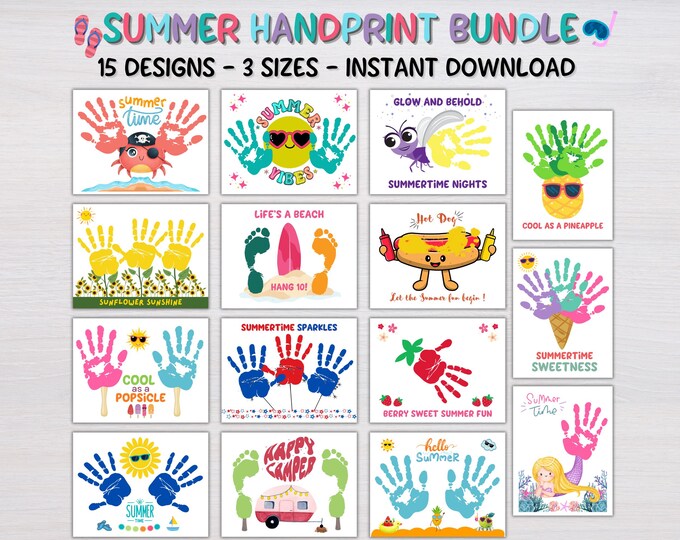 Summer Beach Footprint Craft | Printable Footprint Art | Ice Cream ...
