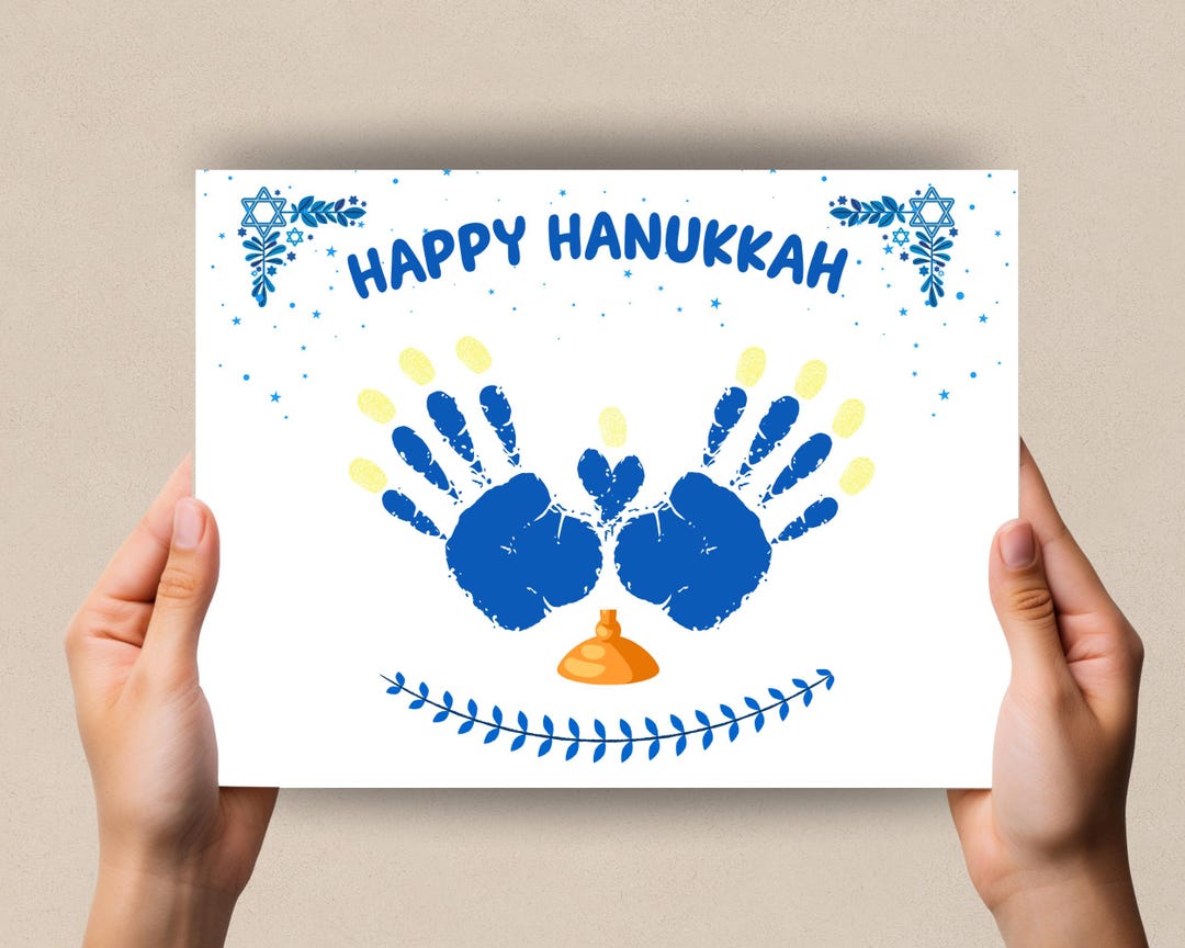 Hanukkah Handprint Craft, Handprint Art, Hanukkah Menorah, Preschool ...