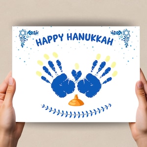 Hanukkah Handprint Craft, Handprint Art, Hanukkah Menorah, Preschool ...