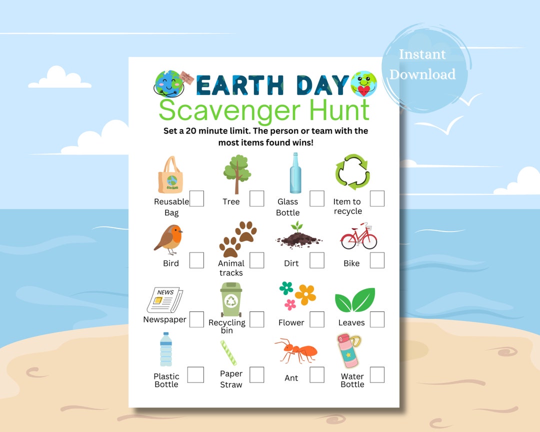 Earth Day Scavenger Hunt, Earth Day Classroom Activity, Youth Group ...