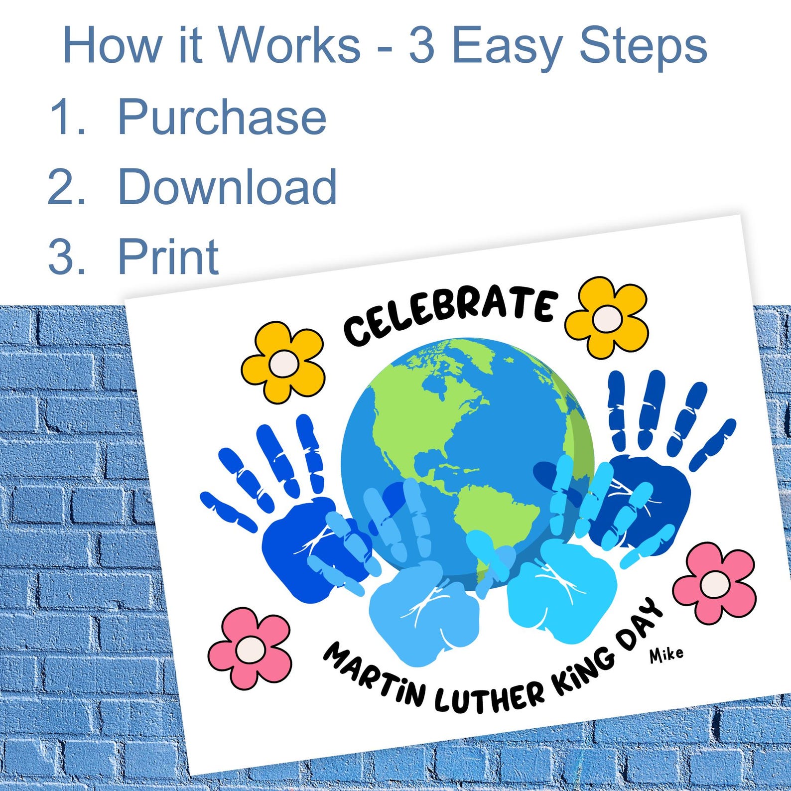 Martin Luther King Handprint Craft, Handprint Art, Printable Activity ...