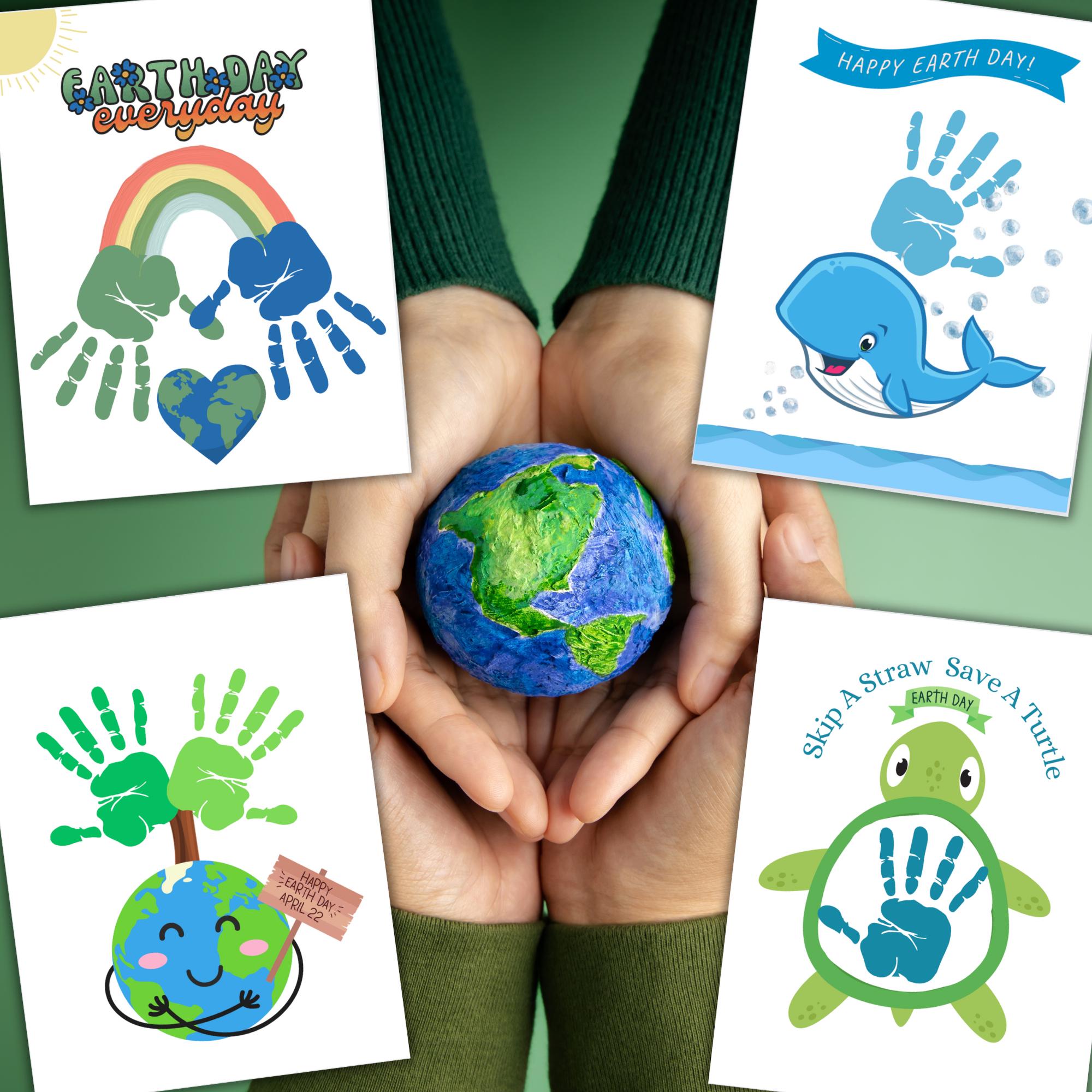 Earth Day Handprint Craft, Handprint Art, Earth Day Preschool Activity ...