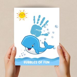 Summertime Handprint Art, Ocean Handprint Craft, Preschool Activity for ...