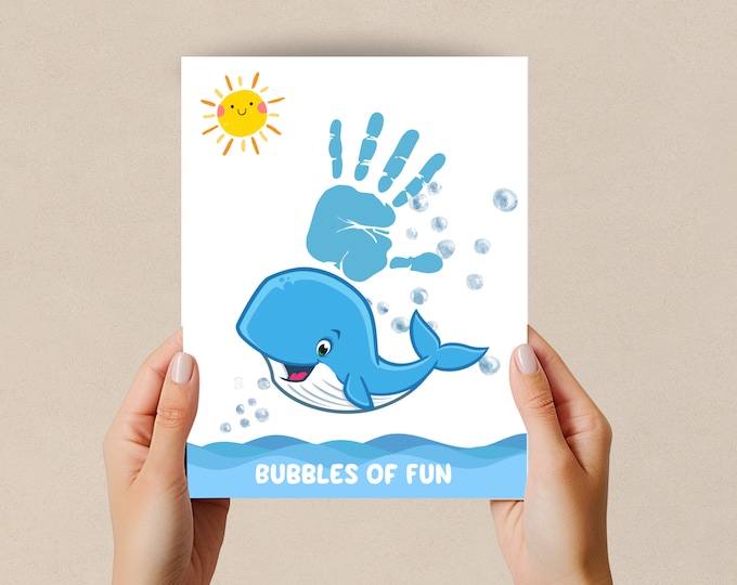 Sea Animals Handprint Art Bundle, Classroom Nursery Activity Card, Baby ...