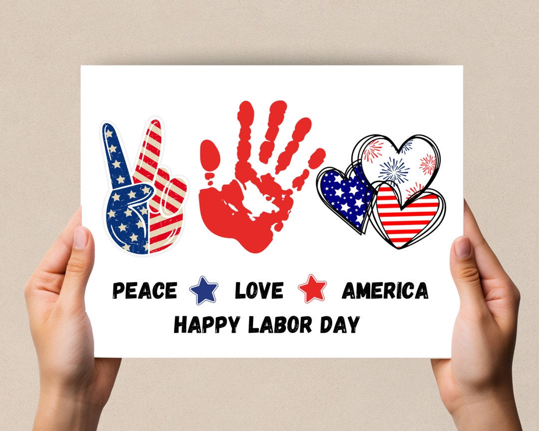 Labor Day Handprint Art, Labor Day Craft Activity, Preschool Activity ...