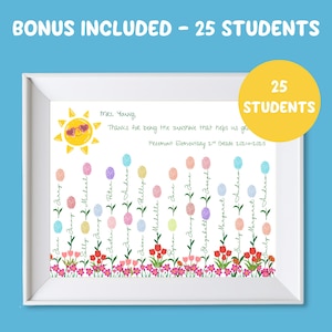 Teacher Appreciation Gift, Fingerprint Art, Handprint Craft ...