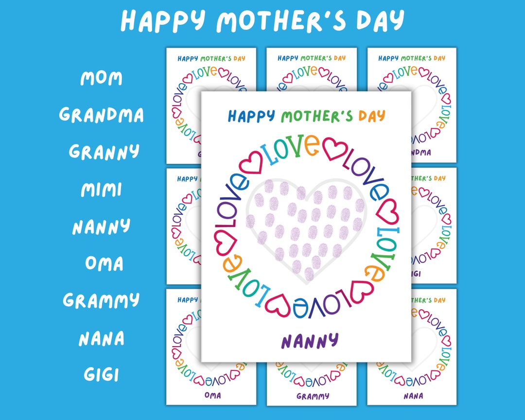Grandma Mother's Day Fingerprint Handprint Craft. Great Daycare ...