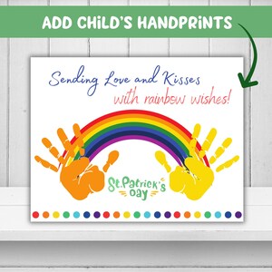 St Patrick's Day Handprint Craft, St Patrick's Day Rainbow Wishes, St ...
