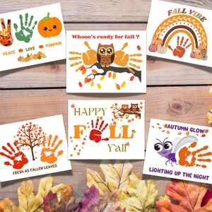 Fall Handprint Art Bundle, Fall Handprint Craft, Printable Activity for ...
