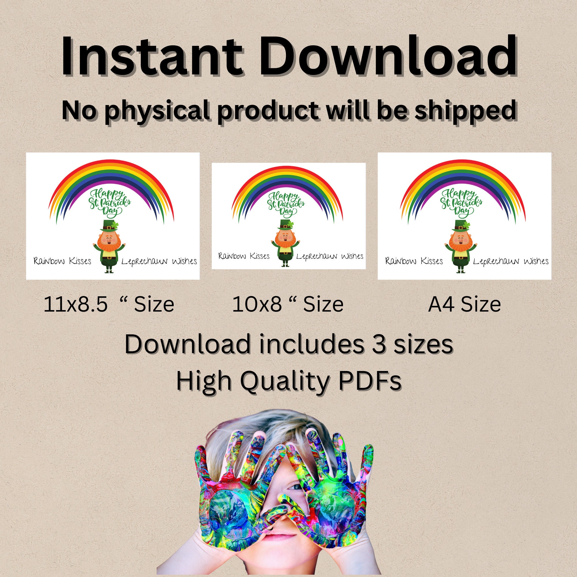 St Patrick's Day Handprint Art, St Patrick's Day Rainbow Wishes and ...