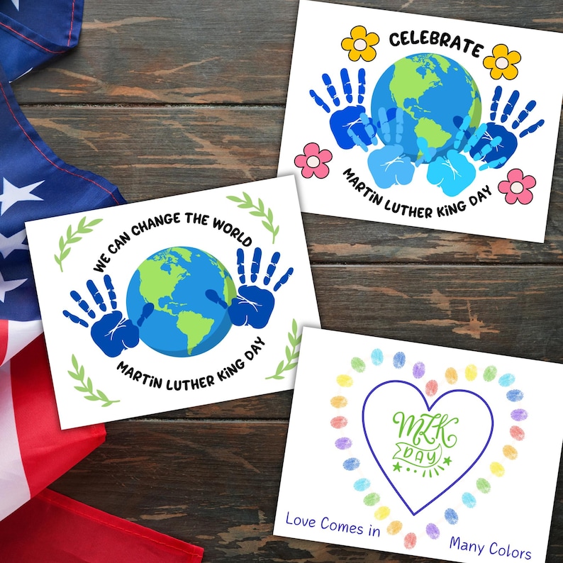 Martin Luther King Handprint Art Bundle, Handprint Craft, Printable ...