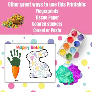 Easter Dot Marker Handprint Art Coloring Page for Preschoolers. Easter ...