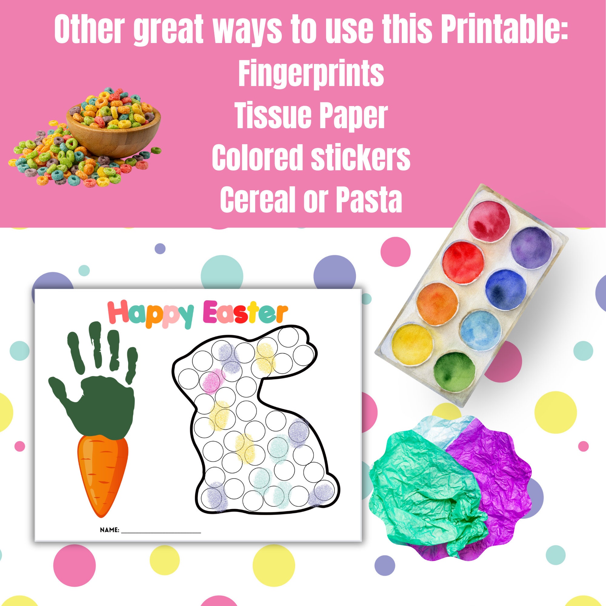 Easter Dot Marker Handprint Art Coloring Page for Preschoolers. Easter ...