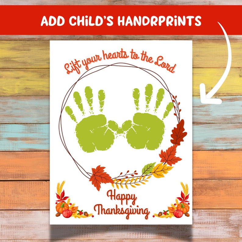 Christian Thanksgiving Handprint Craft, DIY Printable Gift, Printable ...