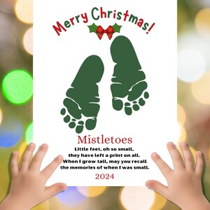 Footprint Mistletoes Christmas Craft Poem, Footprint Art, Christmas ...