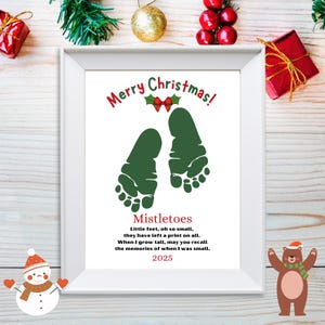 Footprint Mistletoes Christmas Craft Poem, Footprint Art, Christmas ...