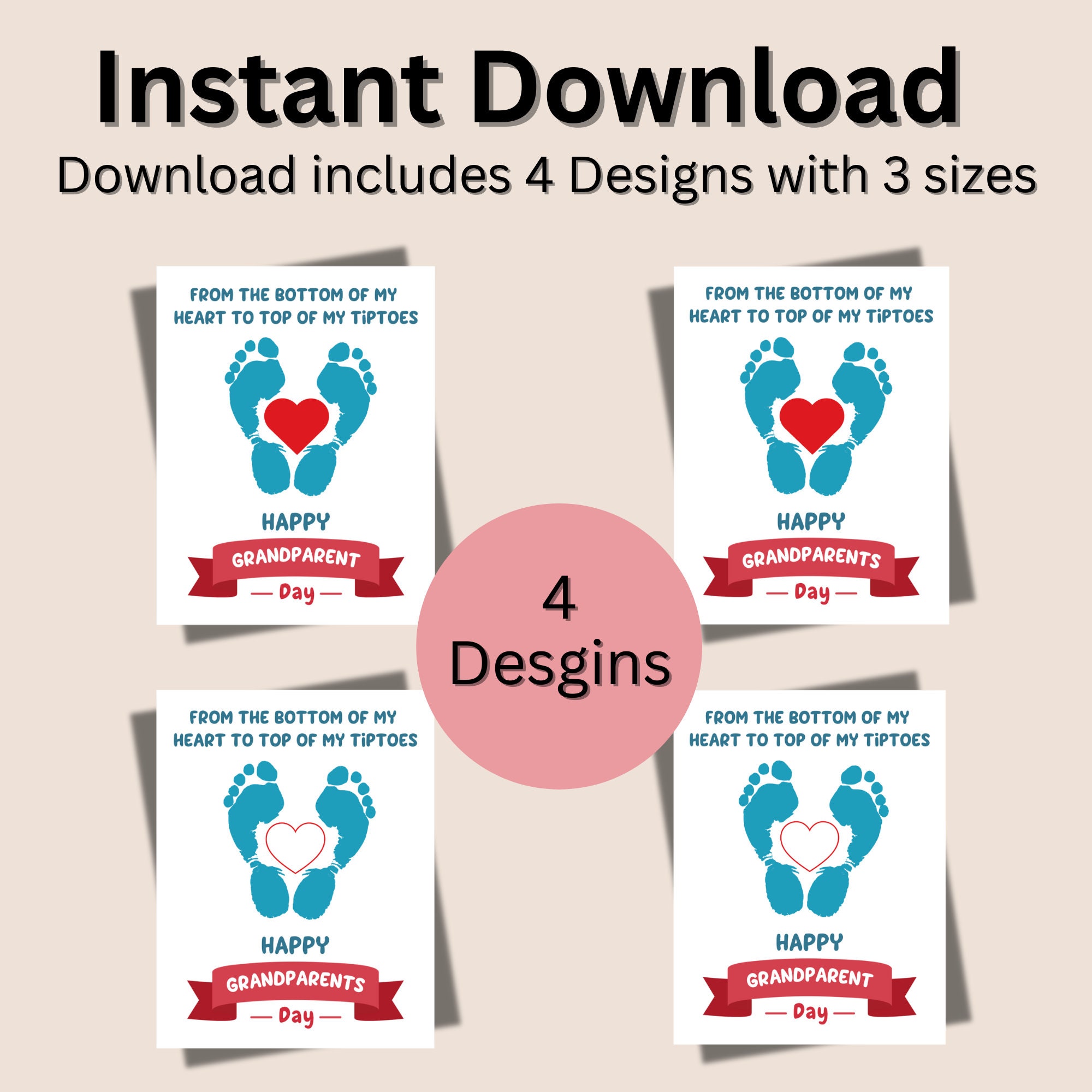 Grandparent's Day Footprint Art, Preschool Footprint Craft Activity for ...