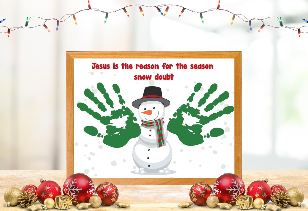 Christmas Hand Print Craft, Christian Handprint, Christmas Sunday ...