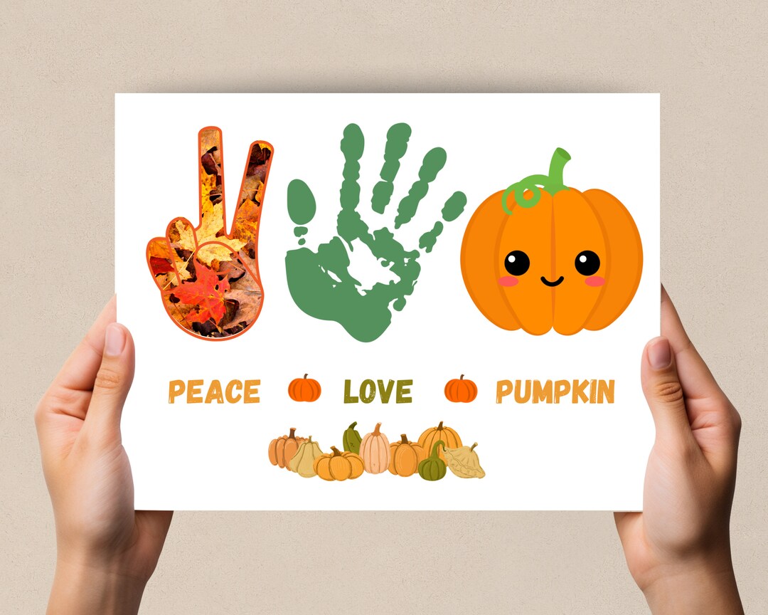 Fall Handprint Art, Pumpkin Handprint Craft, Preschool Activity for ...
