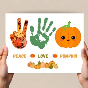 Fall Handprint Art, Pumpkin Handprint Craft, Preschool Activity for ...