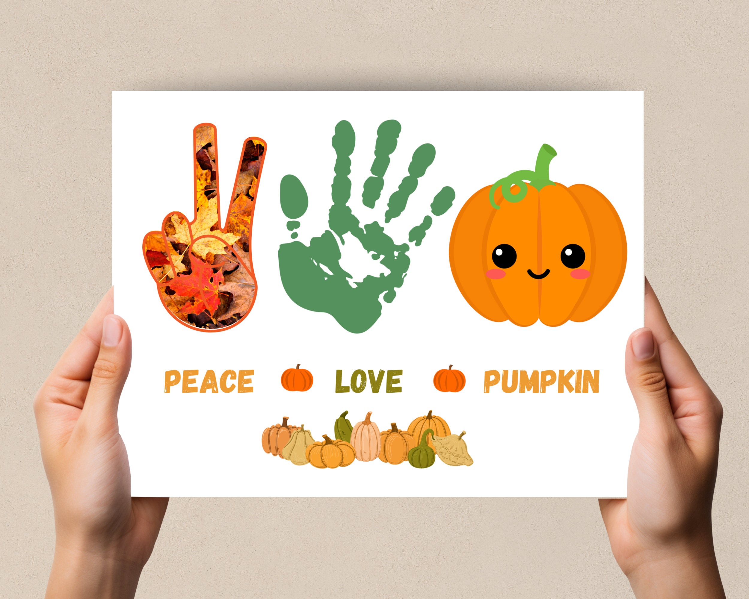 Fall Handprint Art, Pumpkin Handprint Craft, Preschool Activity for ...