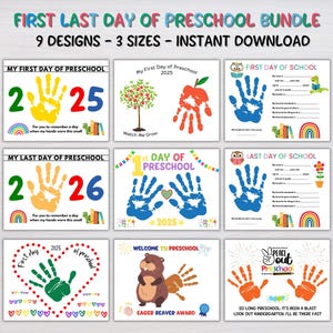 Preschool Handprint Craft, First Day of Preschool, Last Day of ...
