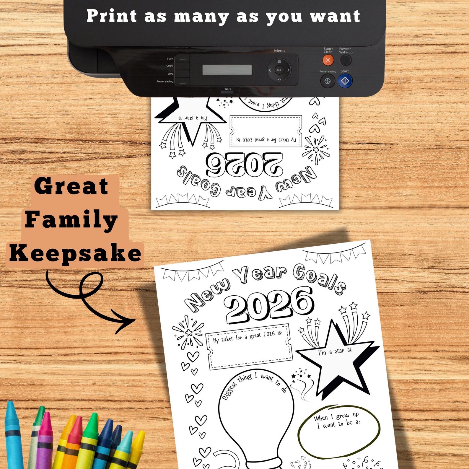 New Year Goals for Kids, Resolution Worksheet for Kids, New Year 2026 ...