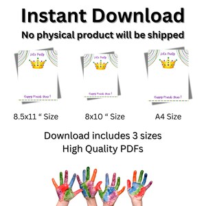 Mardi Gras Handprint Craft, Mardi Gras Handprint Art, Crown Handprint ...