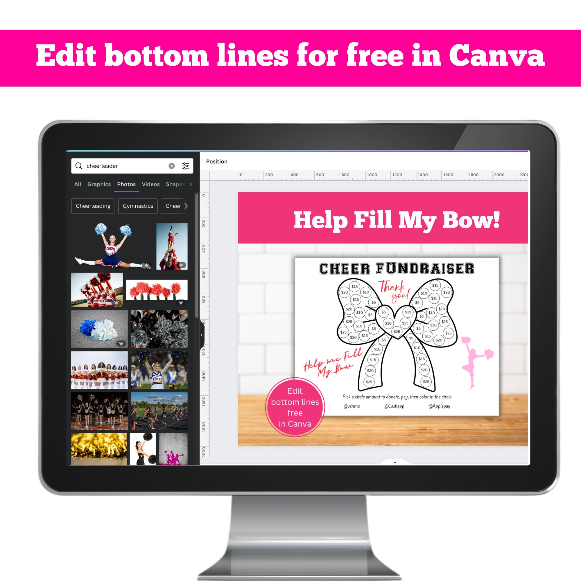 Fill My Bow, Cheerleading Fundraiser, Cheer Team Fundraising Template ...