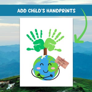 Earth Day Handprint Art, Handprint Earth Day Craft, Earth Day Keepsake ...