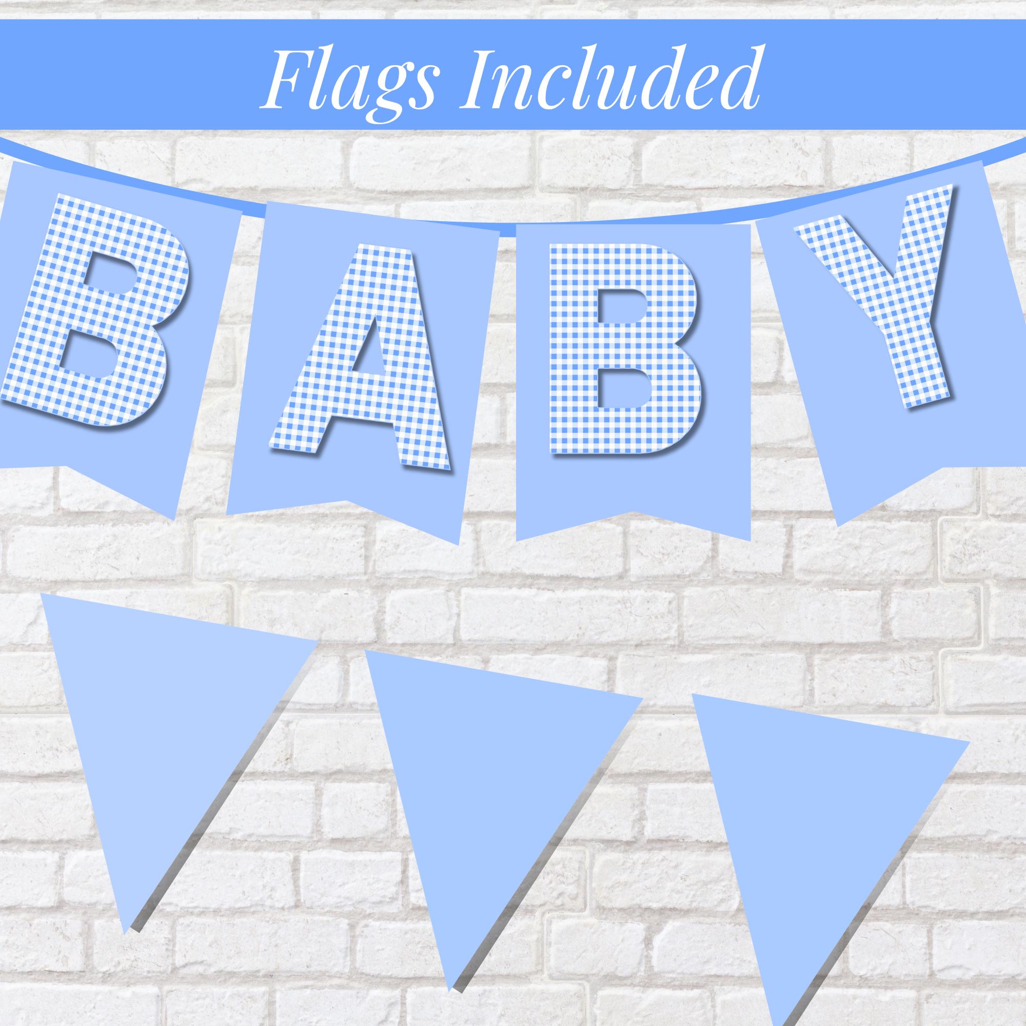 Blue Gingham Printable Letter Template, Letter Banner Garland ...
