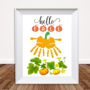 Fall Handprint Art, Pumpkin Patch Handprint Craft, Preschool Activity ...