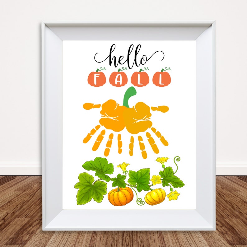 Fall Handprint Art, Pumpkin Patch Handprint Craft, Preschool Activity ...