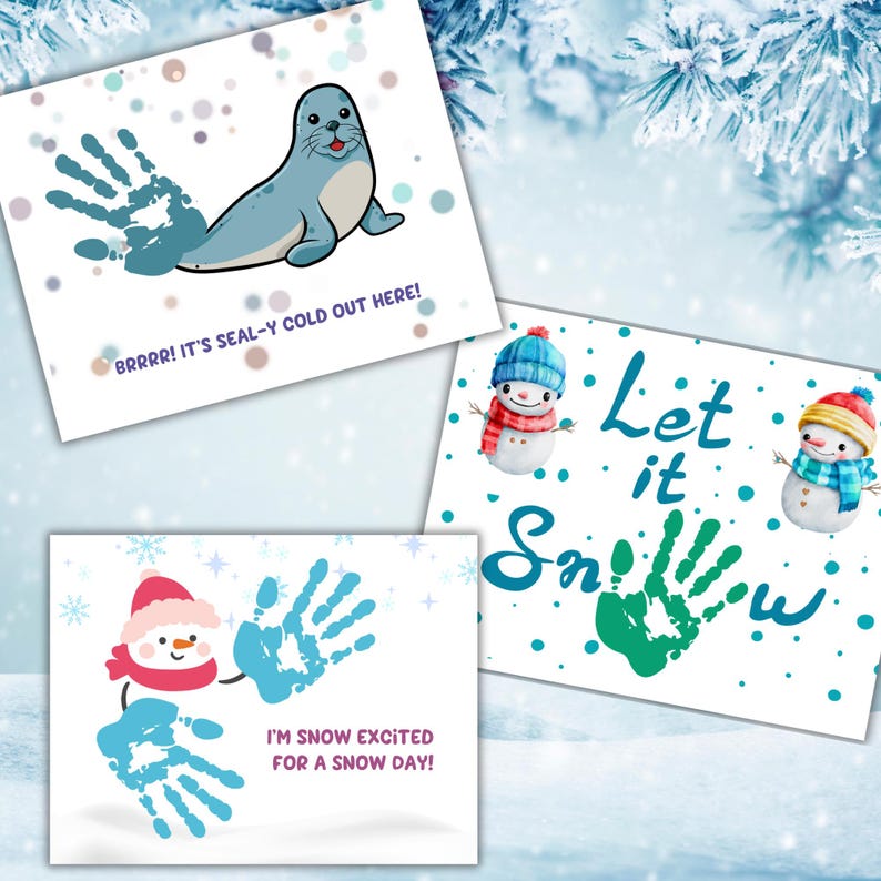 Winter Handprint Craft Bundle, Handprint Art, Printable Activity for ...