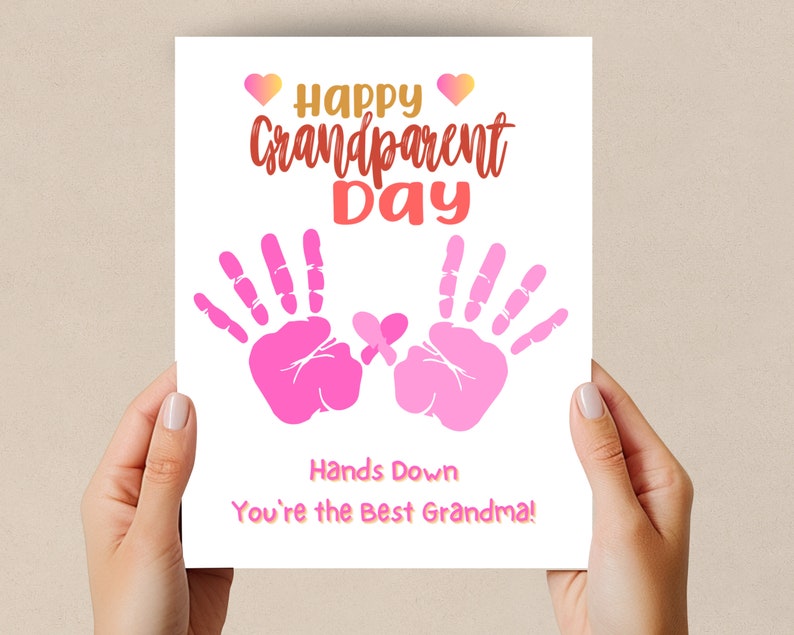 Grandparent Handprint Art, Handprint Craft for Babies, Toddlers ...