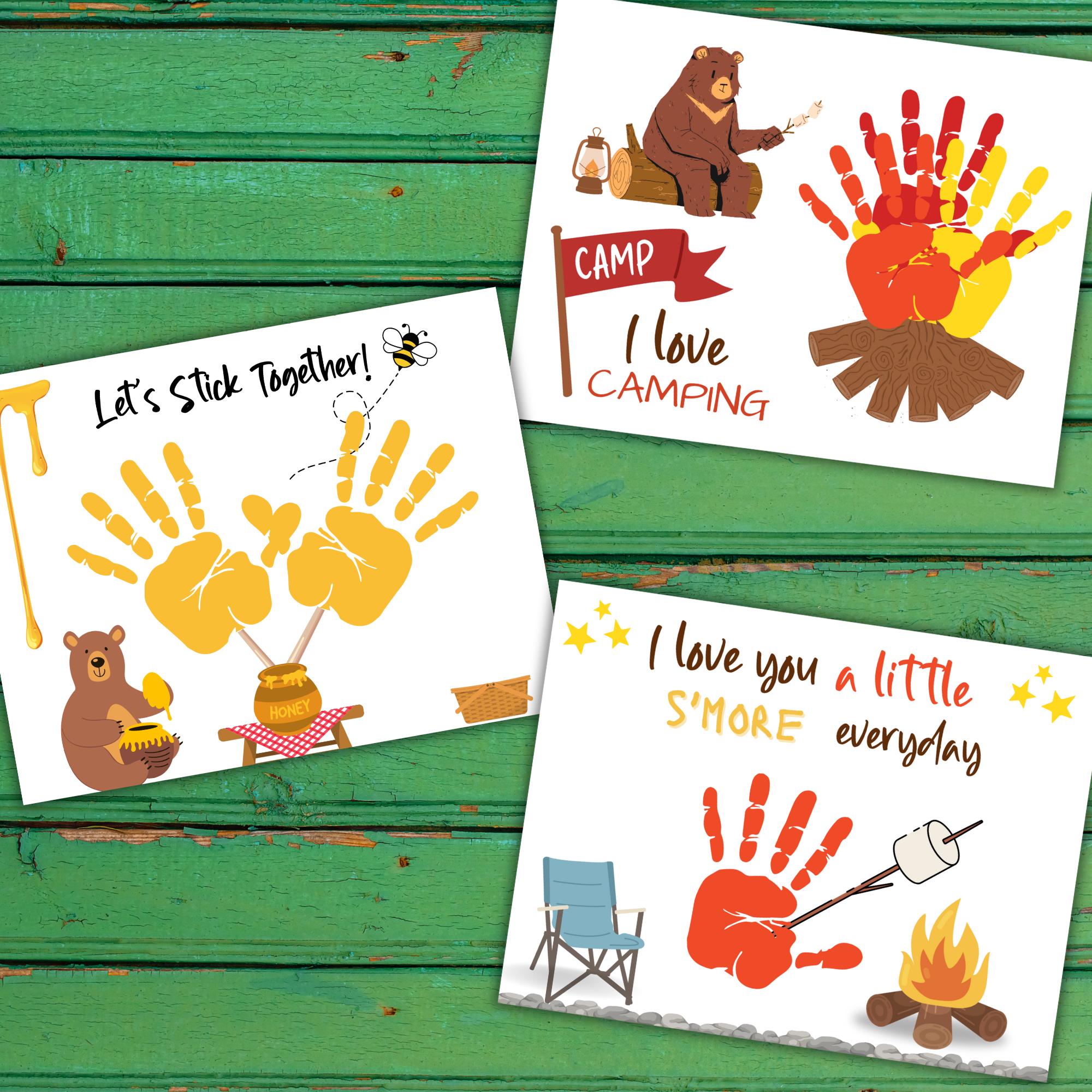 Camping Handprint Craft Bundle, Summer Handprint Art, Printable ...