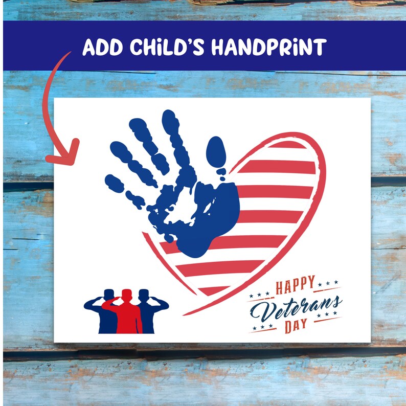 Veterans Day Handprint Art, Veterans Day Handprint Craft, Baby Toddler ...