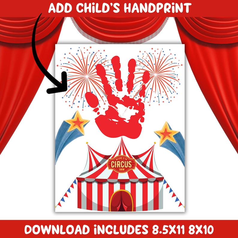 Circus Handprint Craft, Handprint Art for Toddlers, Preschool Craft ...