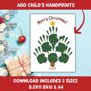 Christmas Handprint Craft Bundle, Christmas Handprint Art, Printable ...
