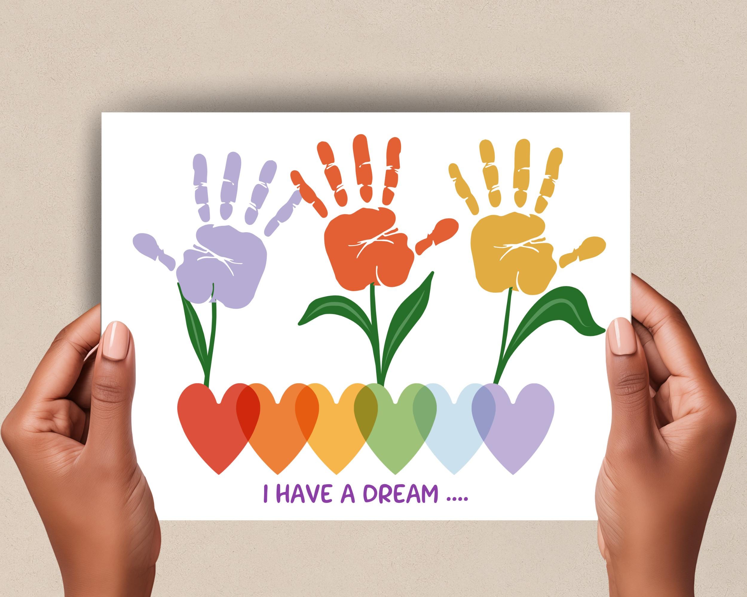 Martin Luther King Handprint Craft, Handprint Art, Printable Activity ...