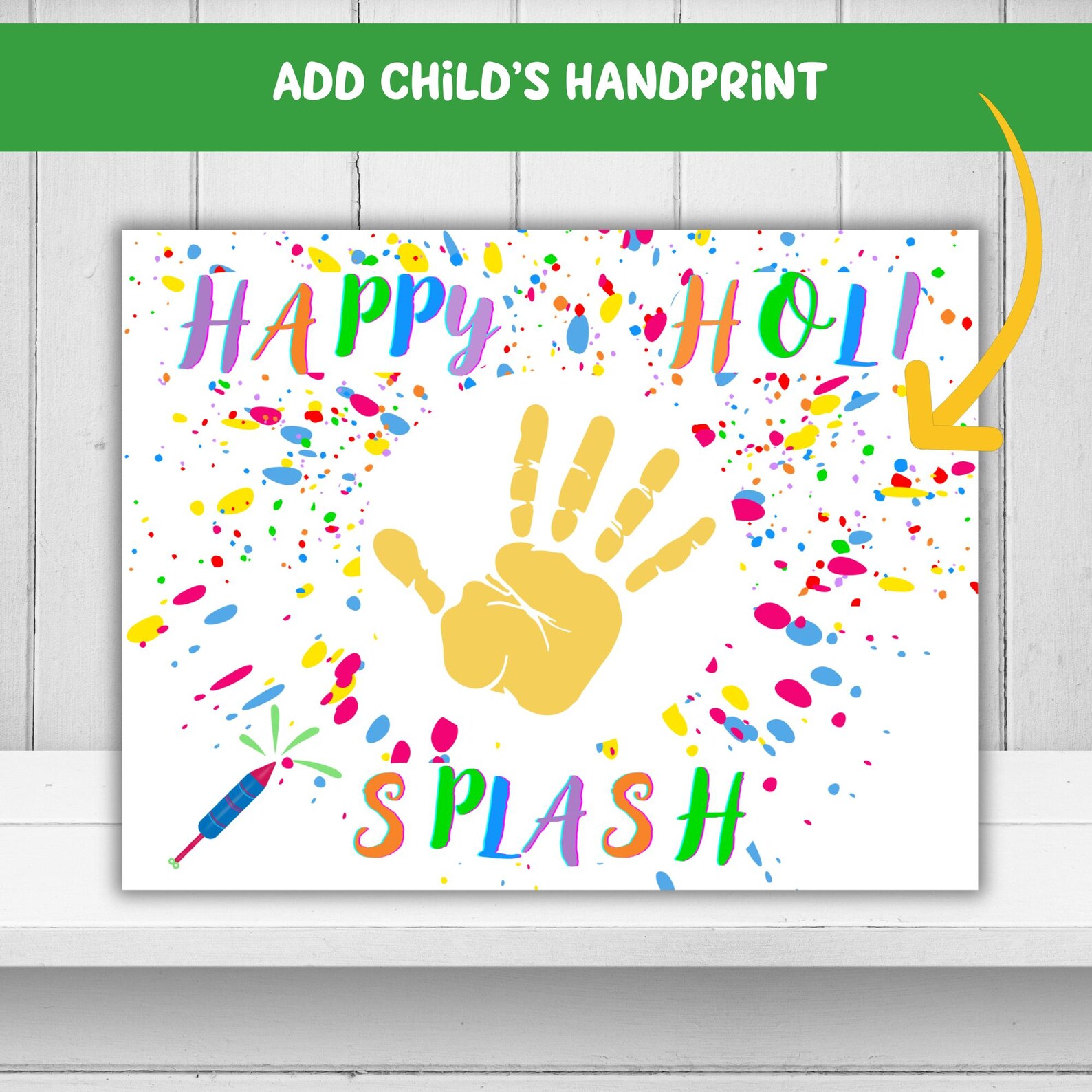 Holi Handprint Craft, Holi Handprint Art, Preschool Handprint Keepsake ...