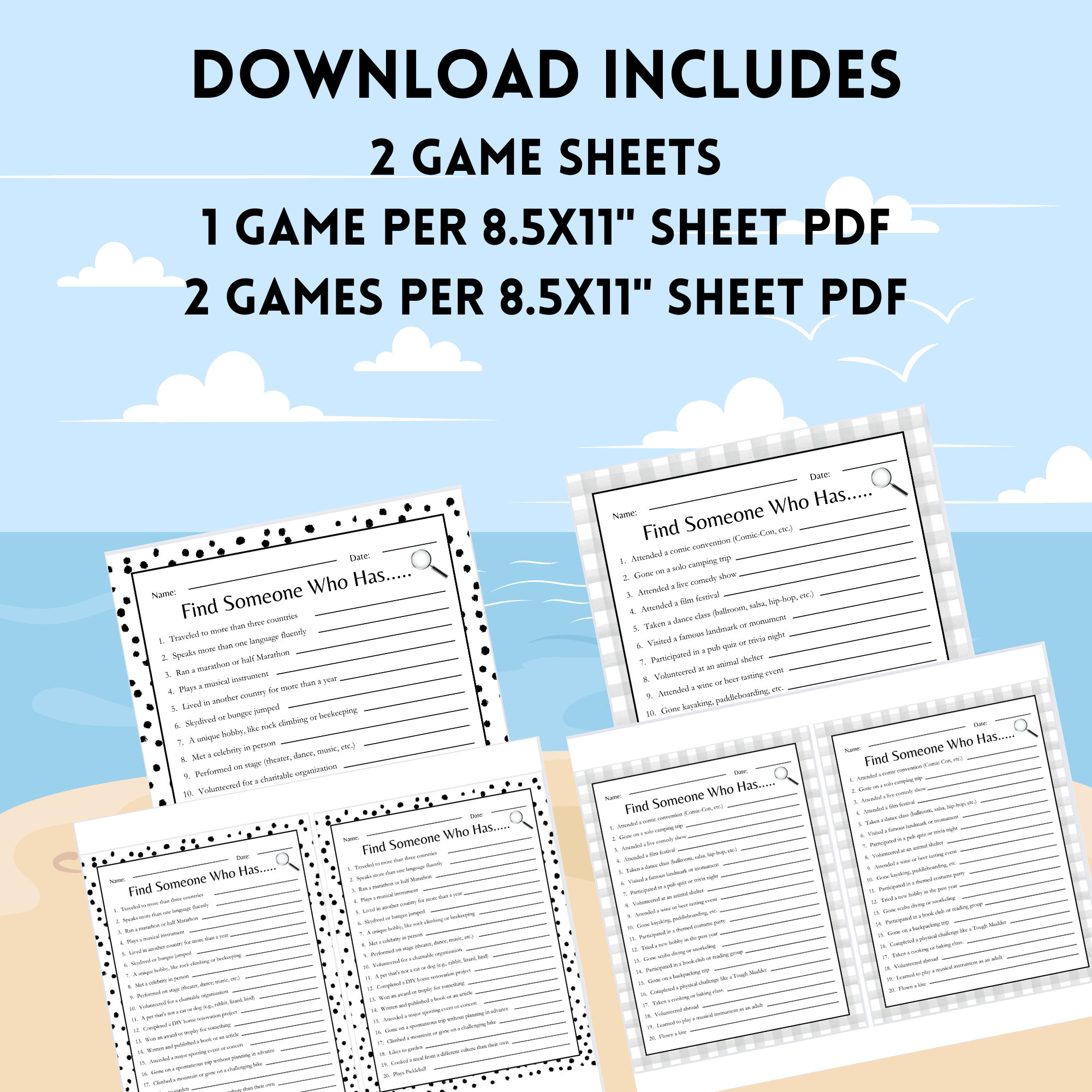Adult Scavenger Hunt, Find Someone Who… Ice Breaker Game. Great for ...