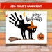 Halloween Handprint Art, Black Cat Handprint Craft, Preschool Activity ...