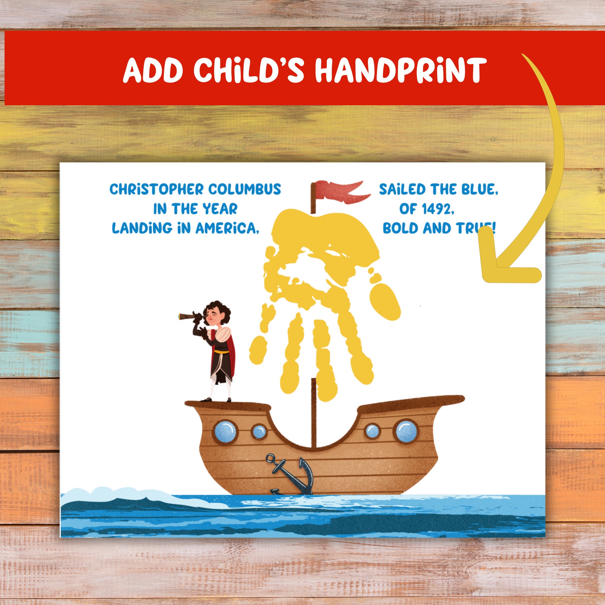 Columbus Day Handprint Craft, Handprint Art, Columbus Day Activity ...