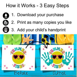 Summer Handprint Craft, Preschool Activity for Babies, Summer Vibes ...