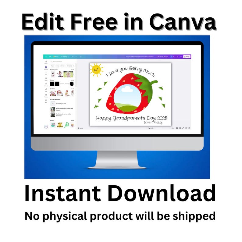 Grandparent's Day Fingerprint Craft With Child's Photo, Gift for ...