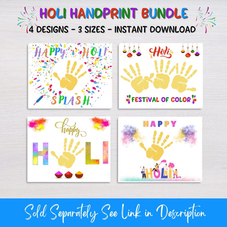 Holi Handprint Craft, Holi Handprint Art, Preschool Handprint Keepsake ...